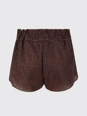 Oseree Textured Metallic Shorts - Cocoa