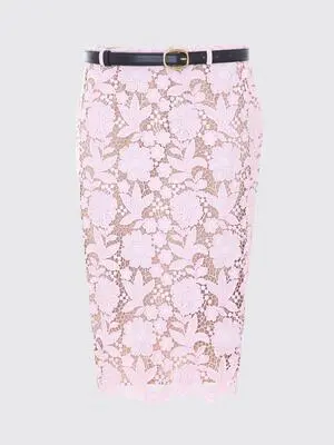 SELF-PORTRAIT Lace Pencil Midi Skirt - Pink
