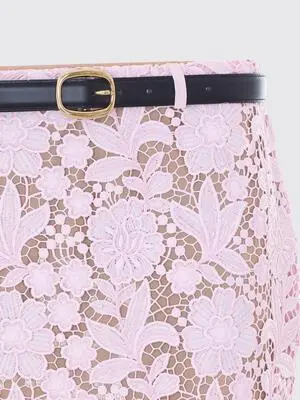 SELF-PORTRAIT Lace Pencil Midi Skirt - Pink