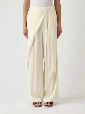 MEIMEIJ Rayon Blend Wide Leg Trousers - Beige