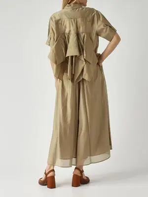 MEIMEIJ Lyocell Blend Shirt With Ruffles And Embroidery