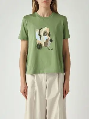 Max Mara MM Max Mara Printed Cotton T-Shirt Green