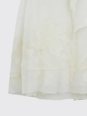 FORTE_FORTE Cotton Midi Skirt With Embroidery And Sash Belt