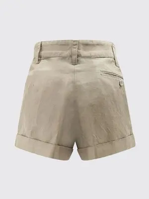Aspesi Mid-rise Linen And Cotton-blend Shorts With Cuffed Hems - Beige