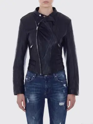 MAISON MARGIELA Slim Fit Ovine Leather Biker Jacket With Side Zip - Black