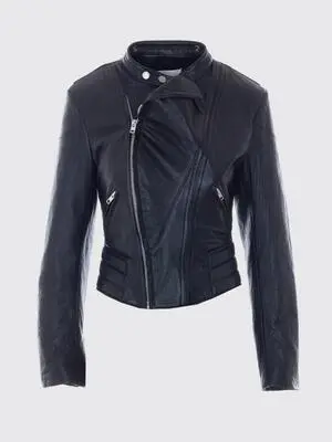 MAISON MARGIELA Slim Fit Ovine Leather Biker Jacket With Side Zip