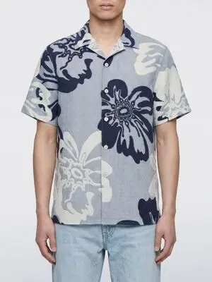 Paul Smith Floral Print Cotton Bowling Shirt - Blue