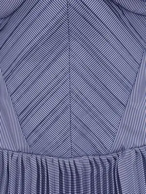 Elisabetta Franchi Pleated Crêpe Midi Dress With Puff Sleeves