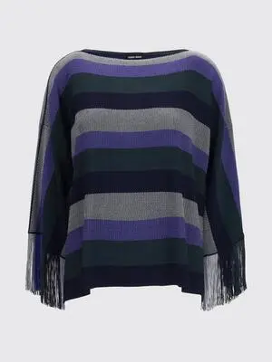 Giorgio Armani Striped Poncho With Fringe