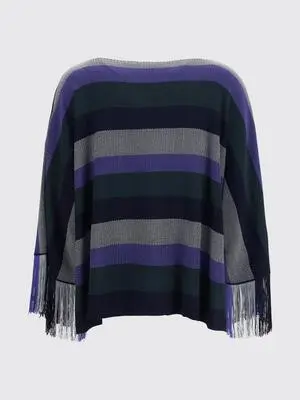 Giorgio Armani Striped Poncho With Fringe