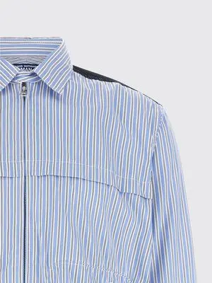 Junya Watanabe Relaxed Fit Patchwork Cotton Shirt With Zip Closure