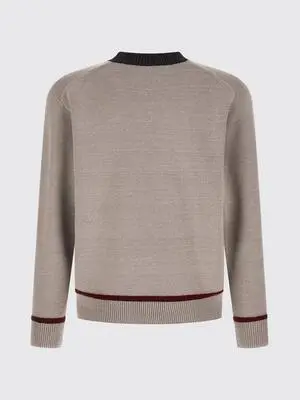 Junya Watanabe Graphic Print Silk And Wool Blend Crew-neck Jumper - Grey