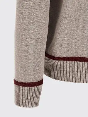 Junya Watanabe Graphic Print Silk And Wool Blend Crew-neck Jumper - Grey