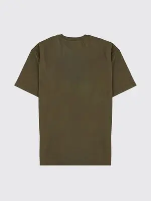 AMISH SUPPLIES Cotton T-shirt With Contrast Logo And Dropped Shoulders - Green