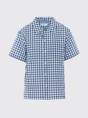 DUNST Slim Fit Checkered Cotton Blend Short Sleeve Shirt