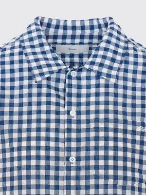 DUNST Slim Fit Checkered Cotton Blend Short Sleeve Shirt