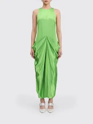 Khaite Draped Satin Off-the-shoulder Midi Sheath Dress - Ocean