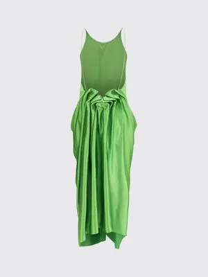 Khaite Draped Satin Off-the-shoulder Midi Sheath Dress - Ocean