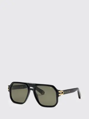 Philipp Plein Acetate Aviator Sunglasses With Double Bridge - Black