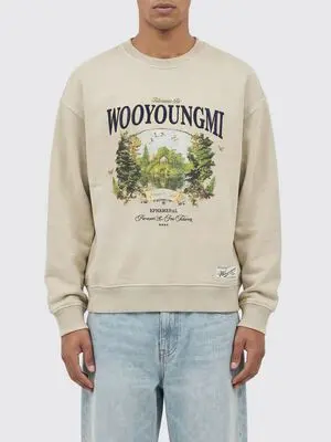 WOOYOUNGMI Graphic-print And Contrast-logo Cotton Crewneck Sweatshirt