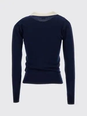 WALES BONNER Slim Fit Long-sleeved Knitted Wool Polo Shirt With Contrast Trims