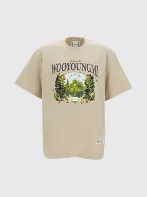 WOOYOUNGMI Graphic-print And Contrast-logo Cotton Crewneck T-shirt