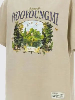 WOOYOUNGMI Graphic-print And Contrast-logo Cotton Crewneck T-shirt