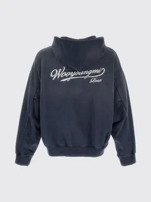 WOOYOUNGMI Cotton Zip-up Hoodie With Contrast Logo