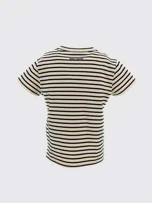 WALES BONNER Slim Fit Striped Cotton T-shirt With Embroidered Details