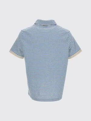 Paul Smith Striped Cotton And Linen Polo Shirt With One-button Placket