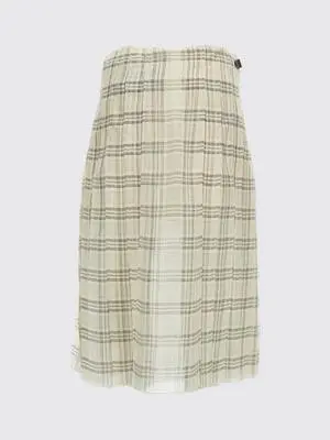 DURAZZI MILANO Tartan Cotton And Silk Midi Skirt With Buckle Detail