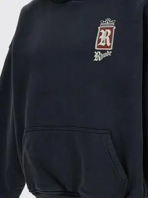 Rhude Cotton Hoodie With Kangaroo Pocket And Contrasting Logo