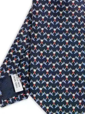FERRAGAMO Silk Golf Print Neck Tie
