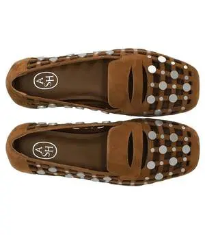 Ash Bali Suede Embellished Ballerina Flats