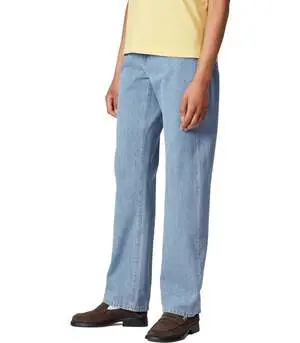 Carhartt Work In Progress Noxon" Light Wash Cotton Denim Jeans - Light Blue