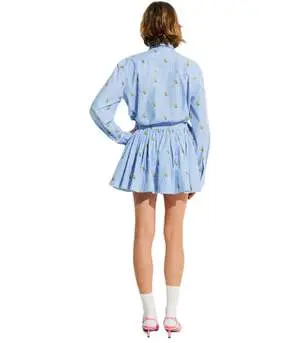 Essentiel Antwerp Jinus Striped Cotton Shorts With Peanuts Print