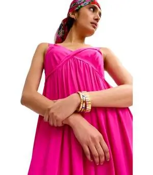 Essentiel Antwerp Jacobean Maxi Dress - Fuchsia