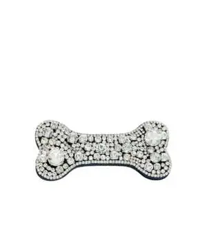 Essentiel Antwerp Bone Brooch With Glass Rhinestones - Silver