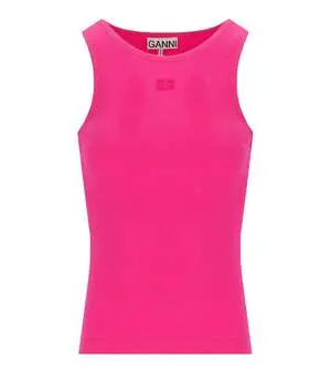 GANNI Ribbed Knit Tank Top