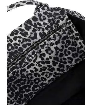 GANNI Leopard Print Cotton Shopping Bag - Silver