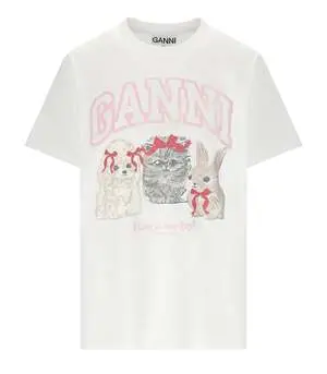GANNI Organic Cotton Animal Graphic T-shirt