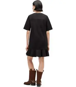 GANNI Short Sleeve Mini Dress With Ruffled Hem