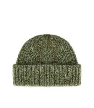 GANNI Ribbed Mélange Wool And Mohair Blend Beanie