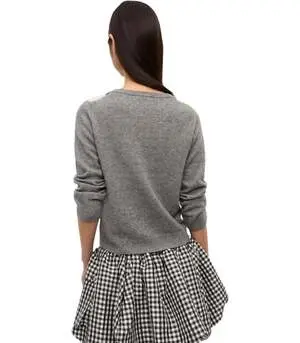 GANNI Diamond Pattern Cardigan - Grey