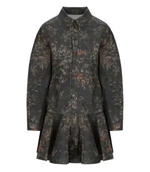 GANNI Phantom Floral Tiered Mini Dress