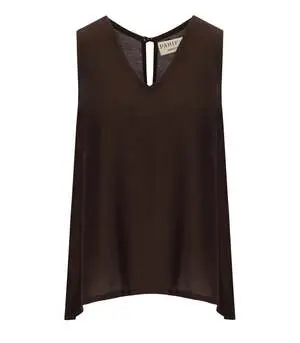 PAHIESA FORMENTERA V-neck Silk And Cotton Blend Top