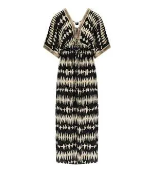 PAHIESA FORMENTERA Bicolor Long Dress - Black