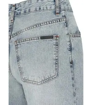 K.K. Light Wash Wide Leg Denim Bermuda Shorts