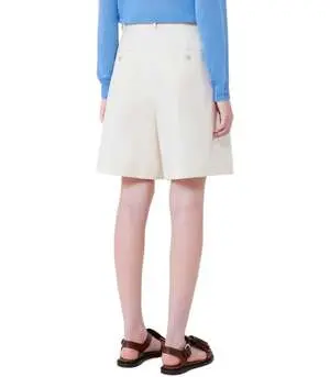Max Mara Ecuba Cotton Linen Bermuda Shorts - Ivory