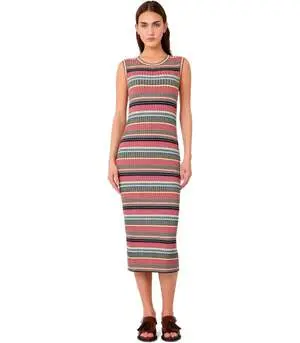 Max Mara Snob Midi Dress With Multicolored Stripes